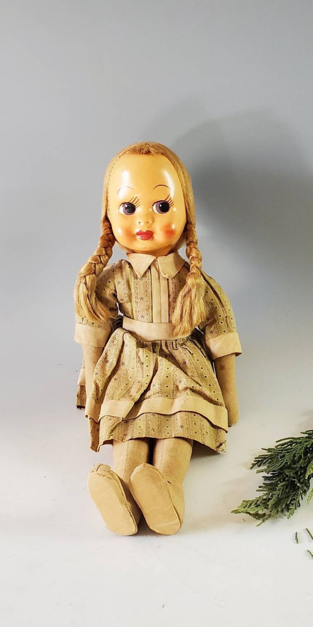 16 Polish Composite Doll Jointed Legs Arms, Blonde Braided Hair, Blue ...