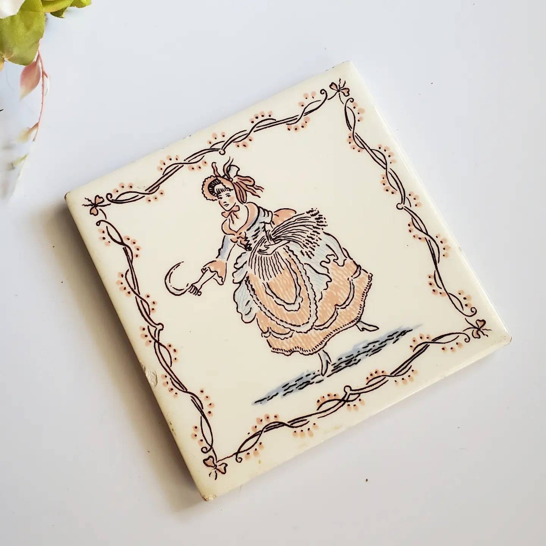 Decorative Tile With Victorian Lady - Etsy