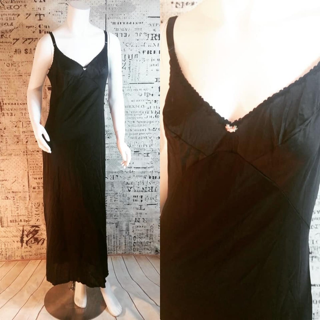Sz 32 OLGA Black Negligee, Vintage Lingerie, Bride Honeymoon Wedding ...