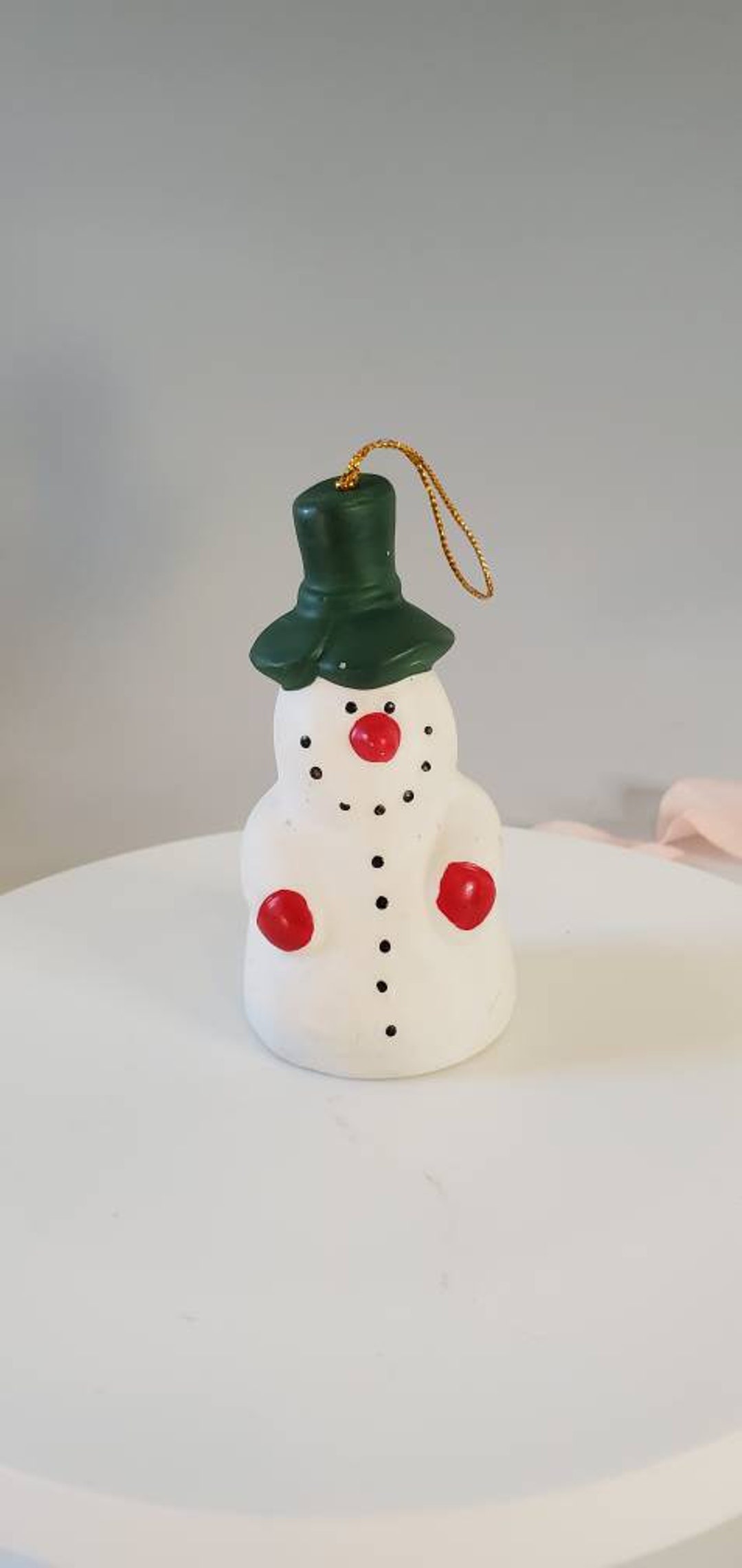 Vintage Snowman Bell, Holiday Ornaments, Christmas Tree Decor, Gift ...