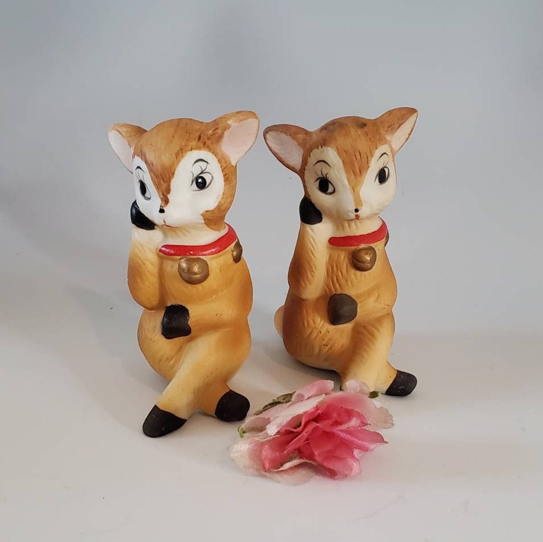 Homco Deer Figurines, Set of 2 Sitting Deer, Vintage Christmas Decor ...