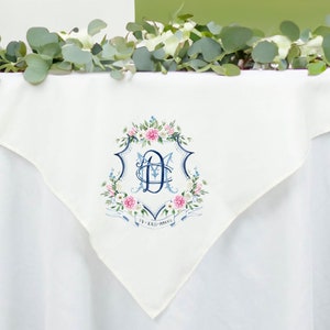 Custom Wedding Crest | Monogram | Watercolor Crest Sweetheart Table ...