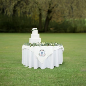 Custom Wedding Crest Monogram Watercolor Crest Sweetheart Table Dessert ...