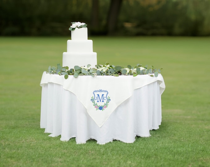 Custom Wedding Crest | Monogram | Watercolor Crest Embroidered ...