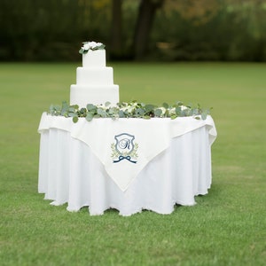 Custom Wedding Crest Design | Monogram | Watercolor Crest Embroidered ...