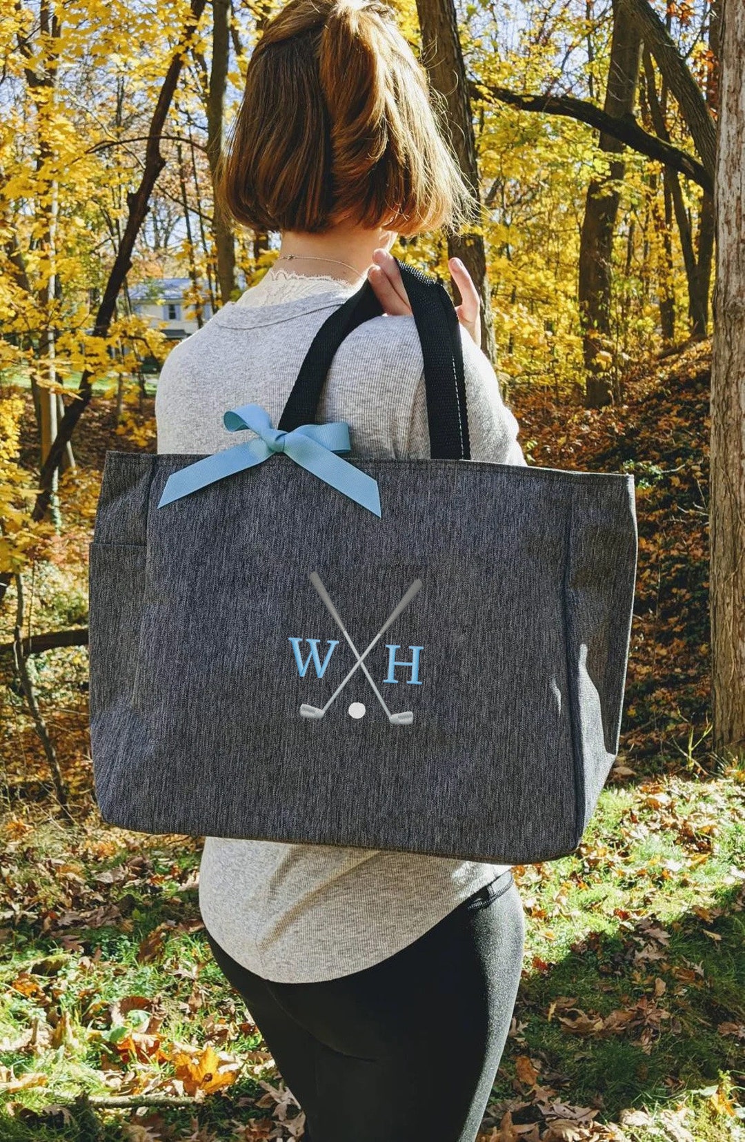 Monogrammed Personalized Golf Tote Bag / Zip Tote / Bridal / Tennis ...