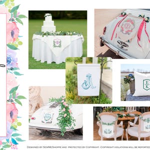 Custom Wedding Crest | Monogram | Watercolor Crest Sweetheart Table ...