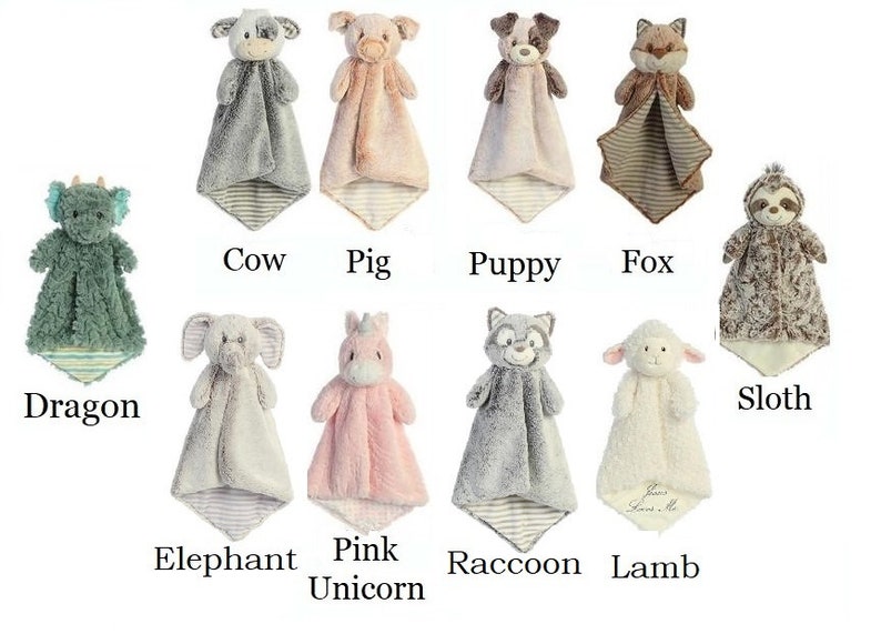 Personalized Animal Lovey Animal Blanket Lovey - Etsy