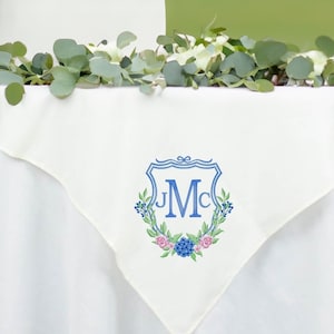 Custom Wedding Crest | Monogram | Watercolor Crest Embroidered ...