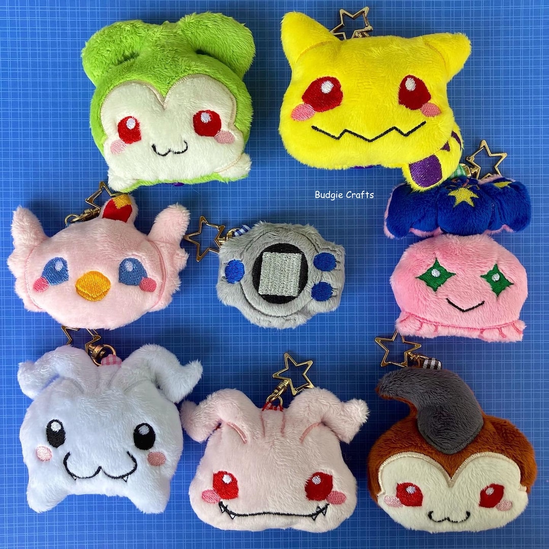 Digital Friend Monster Device Embroidered Plush Keychains Christmas ...