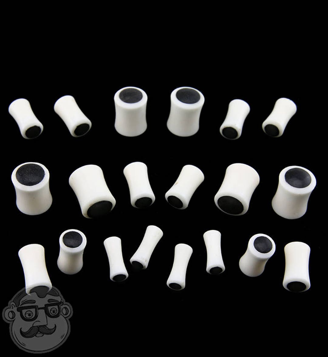 Bone Plugs With Areng Wood Inlay (8G, 6G, 4G, 2G, 0G) Sold in Pairs ...