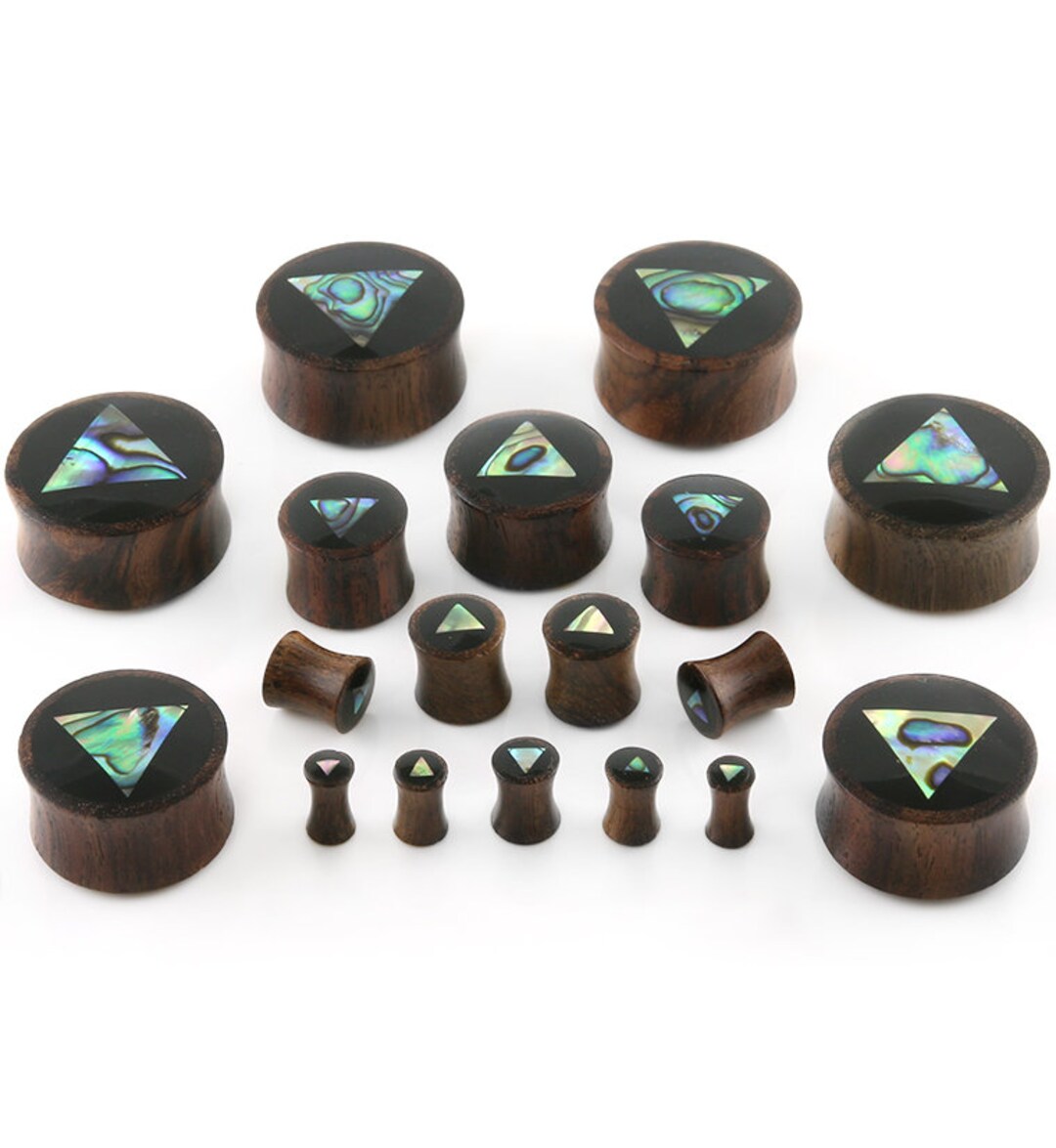 Abalone Triangle Shell Wood Plugs 0G 1 & 1/4 Inch - Etsy