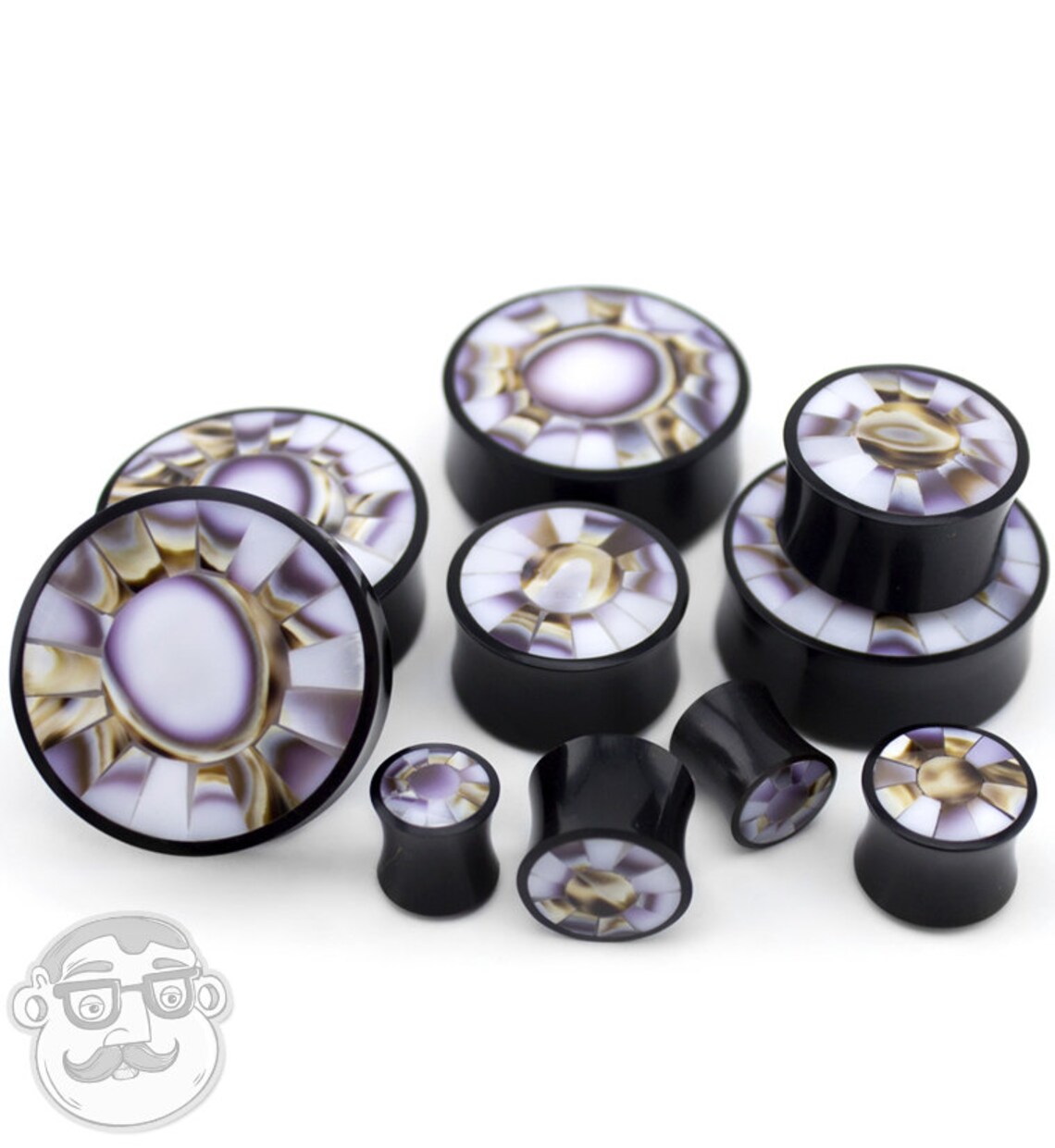 Horn Plugs With Sanded Cukli Shell Inlay Sizes / Gauges 00G - Etsy