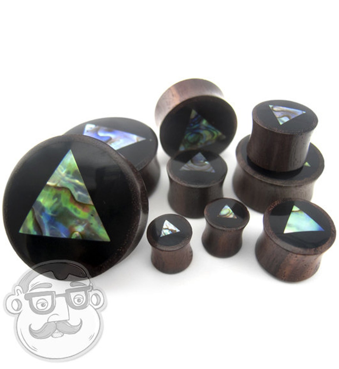 Abalone Triangle Shell Wood Plugs 0G 1 & 1/4 Inch | Etsy