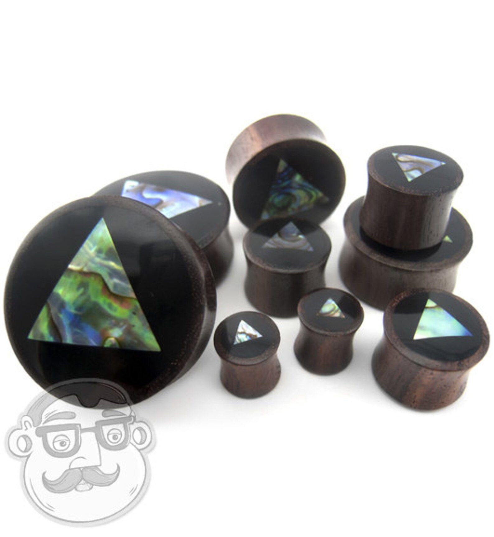 Abalone Triangle Shell Wood Plugs 0G 1 & 1/4 Inch | Etsy