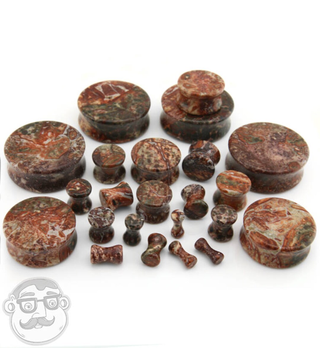 Leopard Jasper Stone Plugs - Etsy