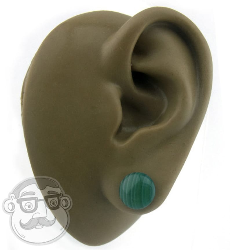 Green Line Agate Stone Plugs - Single Flare (8G - 5/8") Sold in Pairs ...