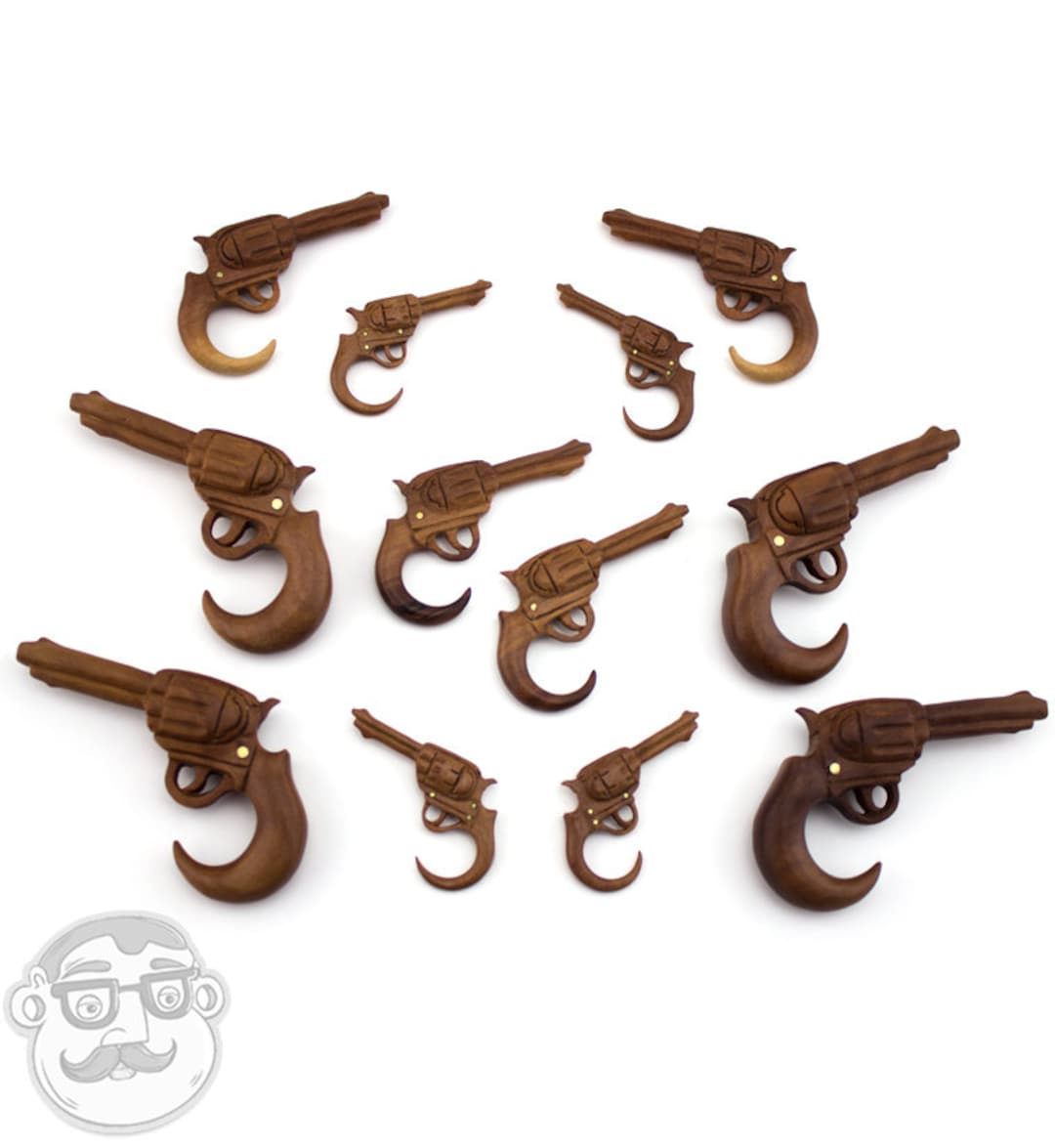 Wooden Revolver Hangers Plugs Sizes / Gauges (8G - 5/8") - Etsy