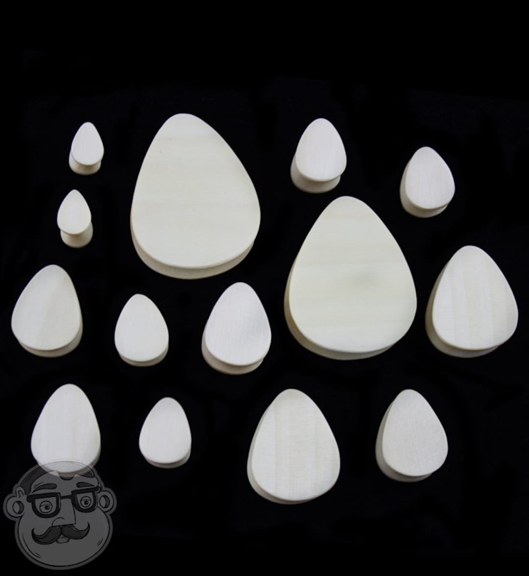 Crocodile Wood Teardrop Plugs Size / Gauges 0G 1 & - Etsy