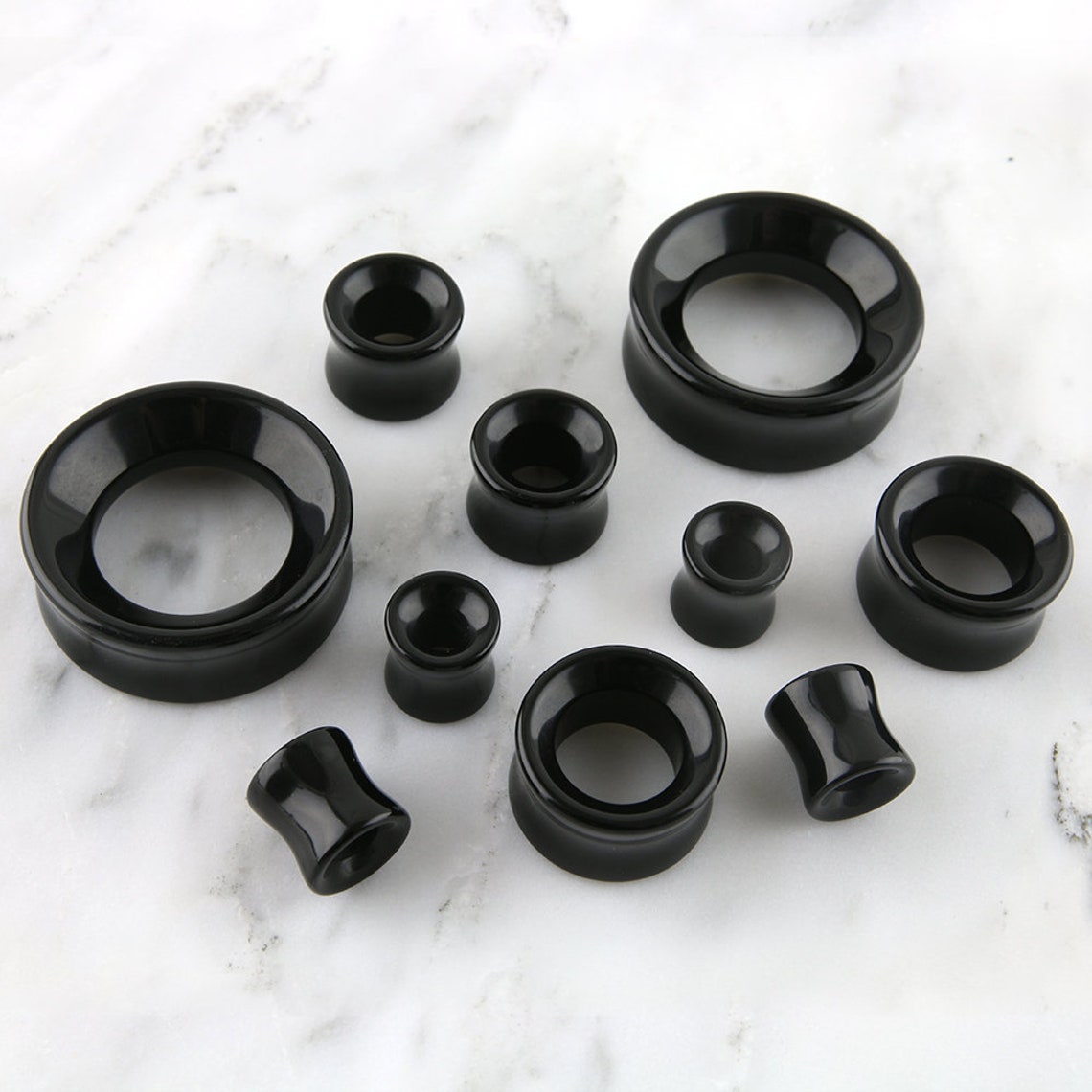 Black Glass Tunnel Plugs Sizes / Gauges 0G 1 & 1/4 - Etsy