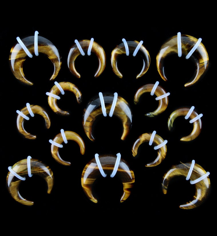 Tiger Eye Stone Pinchers Sizes / Gauges 2G 1/2 - Etsy