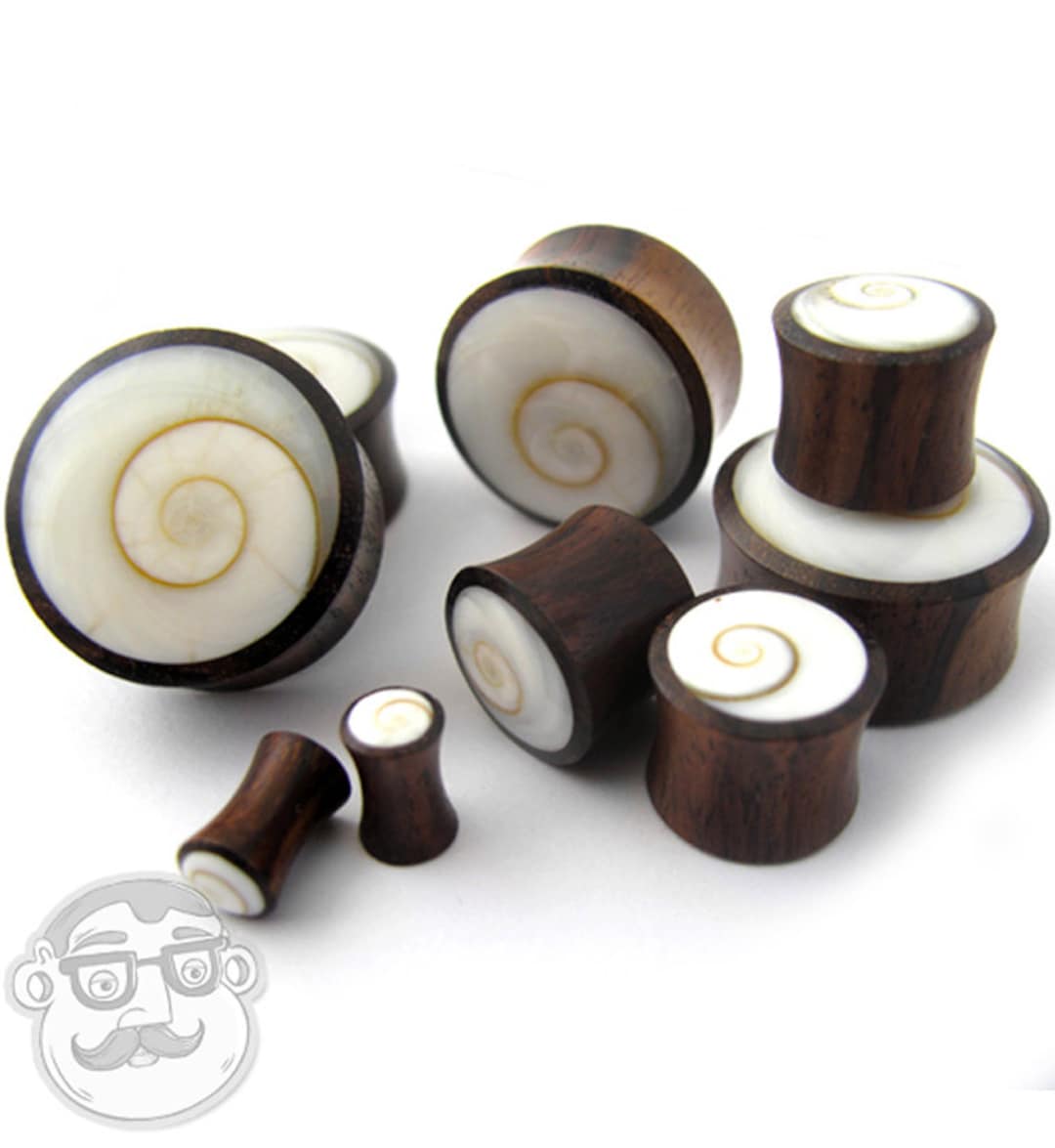 Spiral Sea Shell Inlay Wood Plugs - Etsy