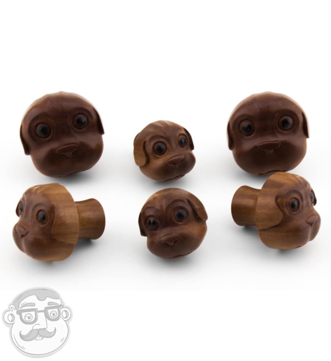 Puppy Dog Wooden Plugs Sizes / Gauges (00G - 3/4") Pair - New! - Etsy