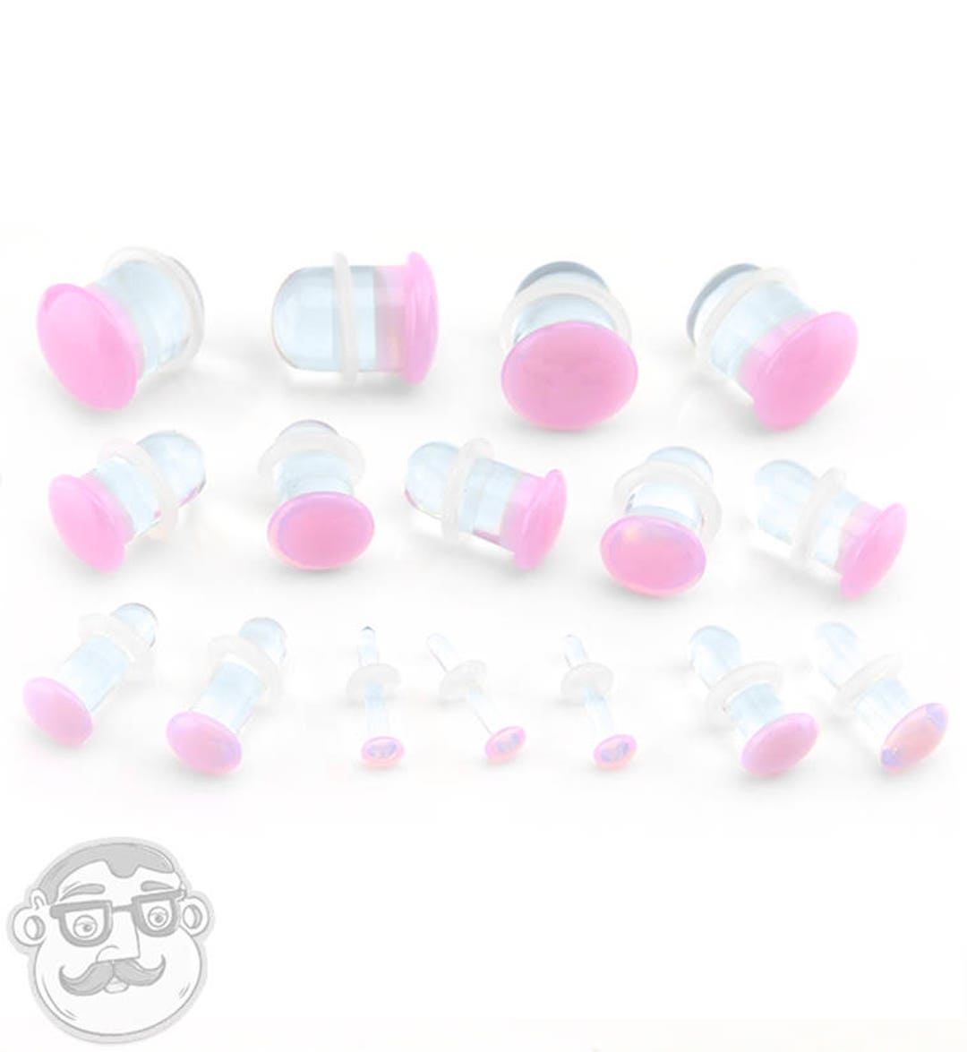 Pink Color Front Single Flare Glass Plugs - Etsy
