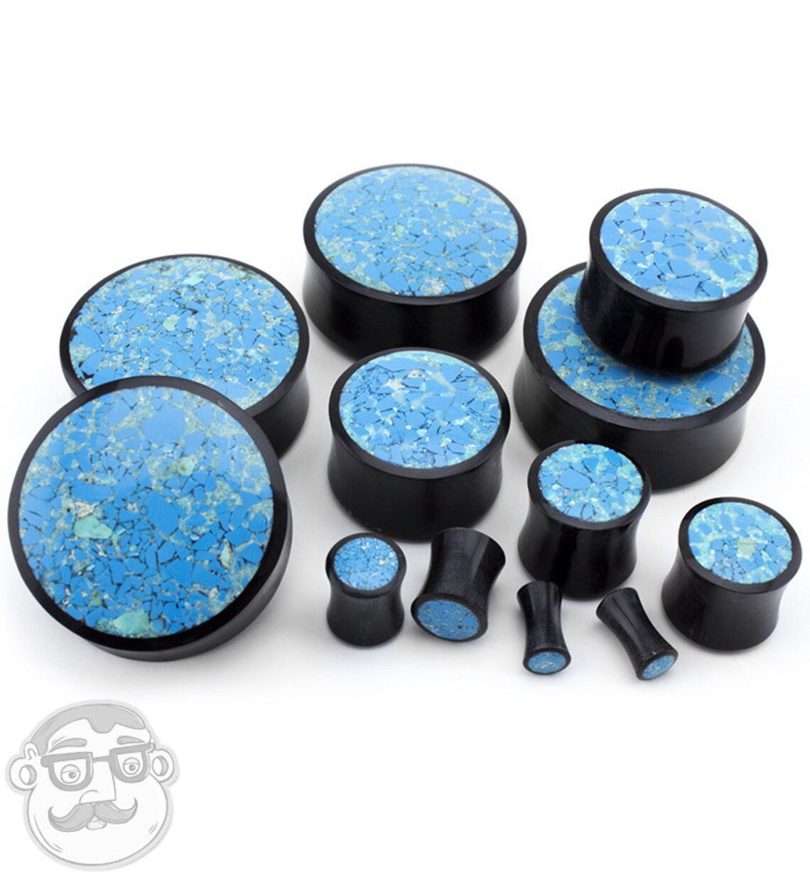 Horn Plugs With Turquoise Stone Inlay Sizes / Gauges 6G up - Etsy