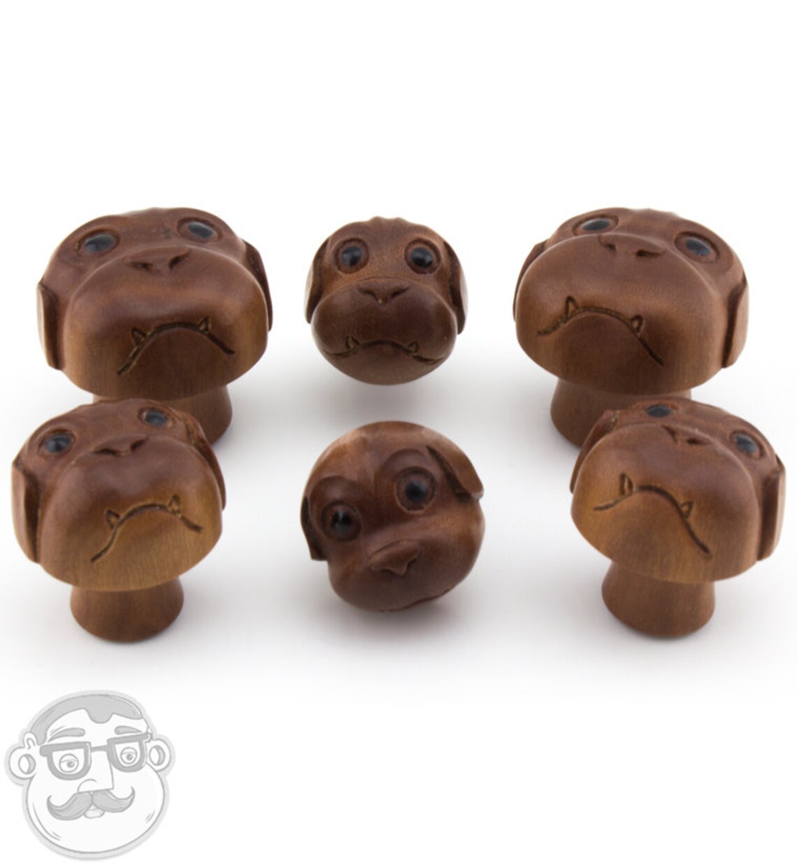 Puppy Dog Wooden Plugs Sizes / Gauges (00G - 3/4") Pair - New! - Etsy