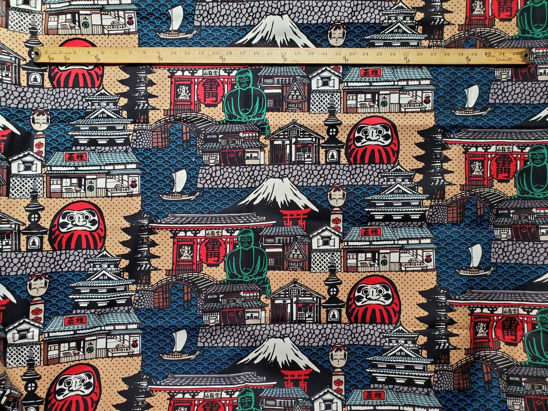Buddha Temple Fabric (sold by the Yard): Heavy Cotton Canvas (made in ...