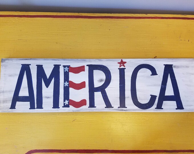 America Wooden Plank Sign - Etsy