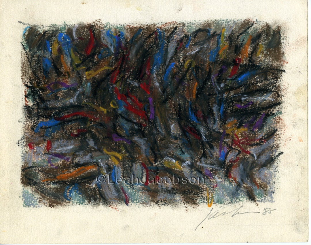 Abstract Original Drawing or Painting, Brown and Black, 8" H X 10" W ...