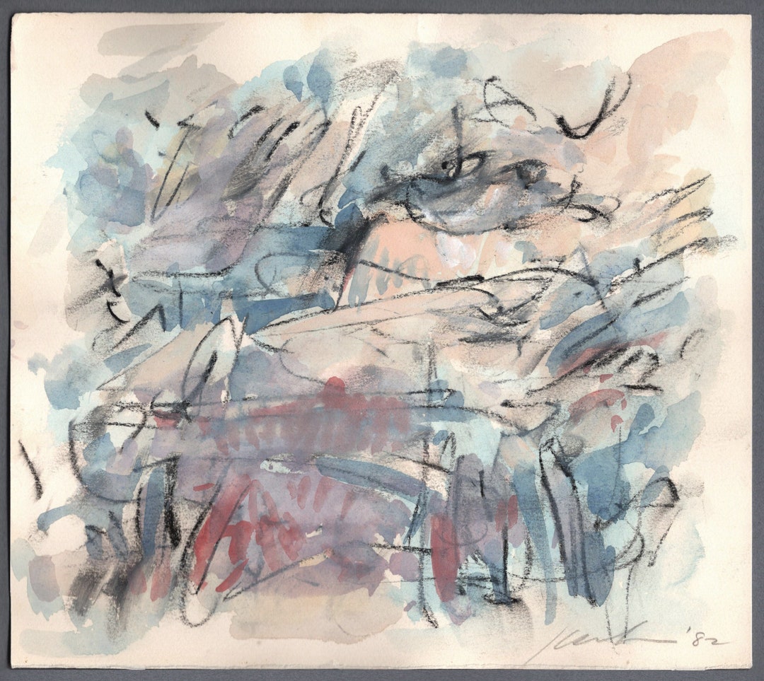 1982 Original Watercolor on Paper: "untitled" (landscape or Seascape ...