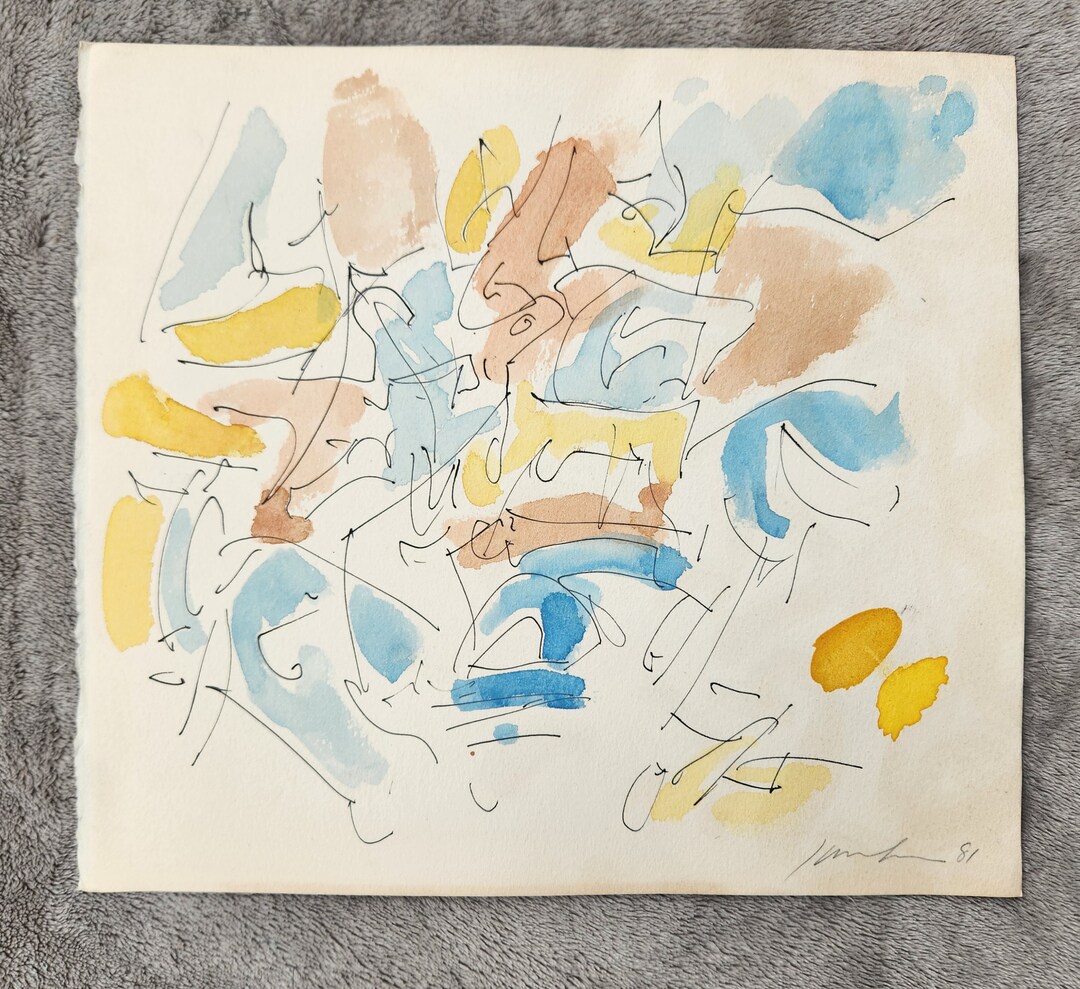 1981 Original Watercolor on Paper, 11.25" W X 10" H, Vintage, by Arthur ...