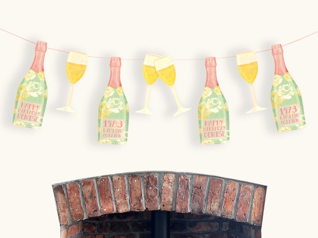 Birthday Decorations - Champagne Banner for Special Birthdays - Etsy