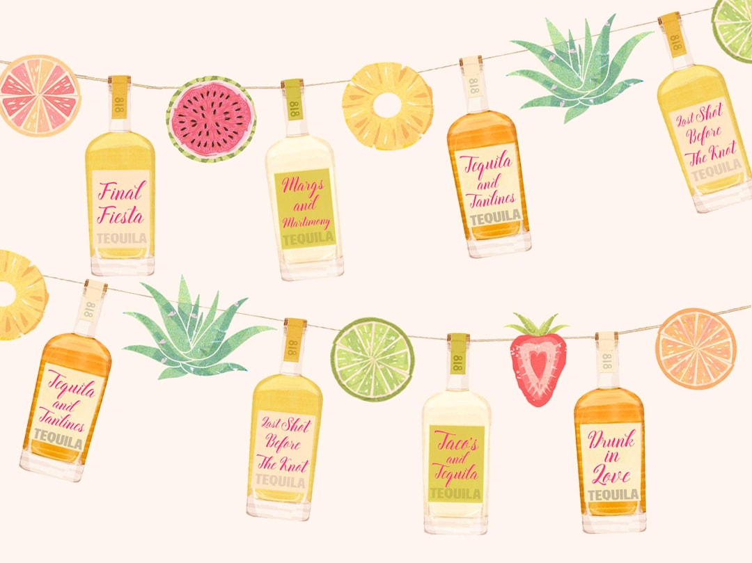 Bachelorette Tequila Banner - Cocktails and Final Fiesta Decorations - Etsy