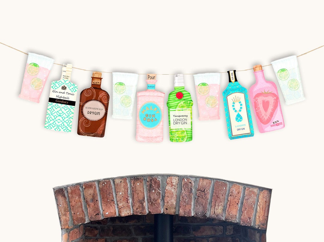 Gin Bar Bunting - Bar Cart Accessories - Etsy