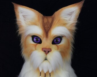 Realistic Cat Head Mask - Etsy
