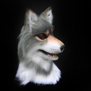 Wolf Dog Husky Fursuit Head Realistic Mask, Articulated Jaw, Realistic ...
