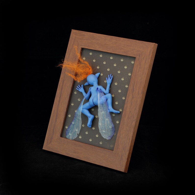 Fairy faerie fae pixie figure. Framed Fairy faux taxidermy. | Etsy