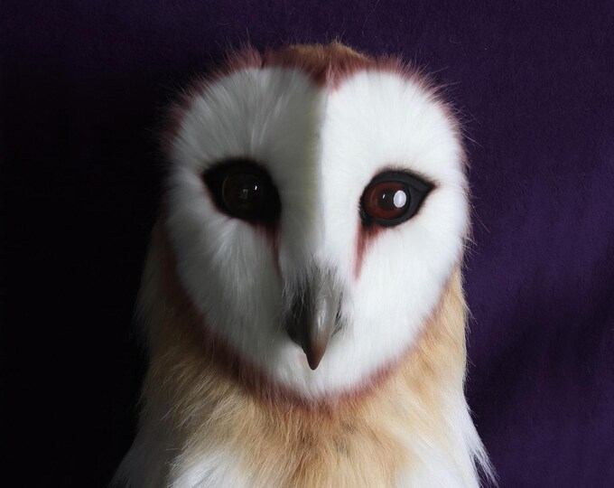 White Owl Fursuit Head Realistic Mask, Articulated Jaw, Silicone Tongue ...