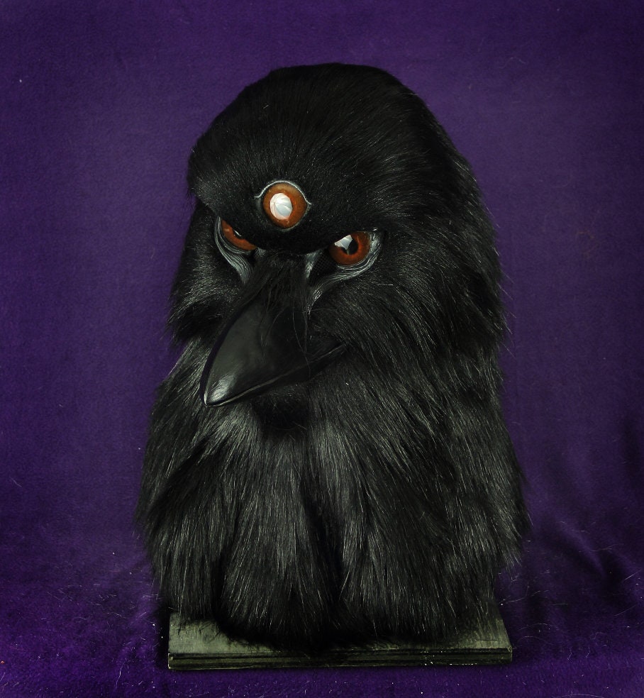 Crow Fursuit Máscara realista de cabeza de cuervo de tres | Etsy México