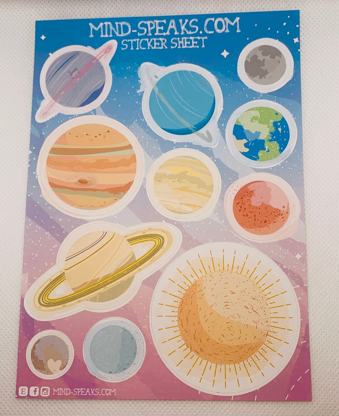 Solar System Sticker Sheet - Etsy