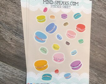 Macaron Sticker Sheet Sticker Pack French Macarons Sticker Snack ...