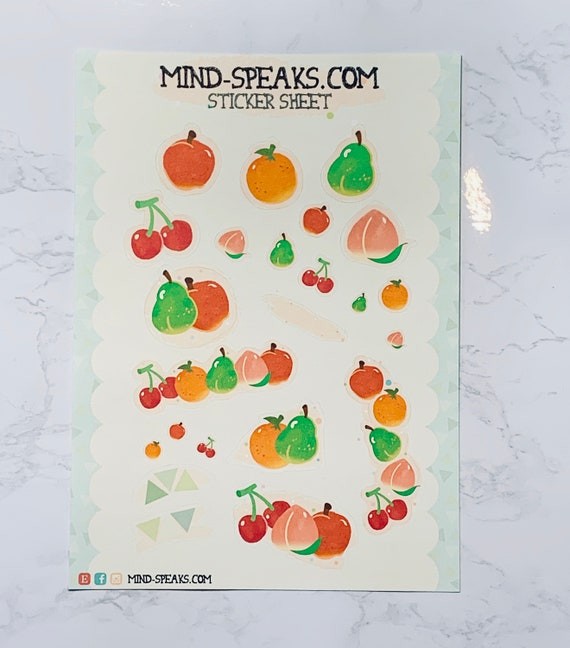 Fruits Sticker Sheet | Etsy