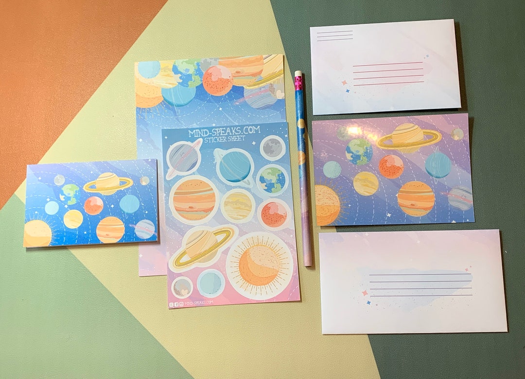 Pen Pal Kit Solar System Planet Stationery Set - Etsy
