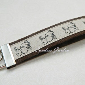 Bunny Rabbit Wristlet Key Chain Key Fob Key Holder Key Strap Key Ring ...
