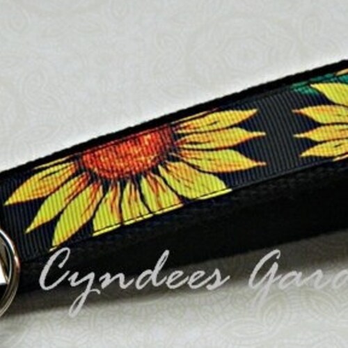 Sunflower Wristlet Key Chain Key Fob Key Holder Key Strap Key | Etsy