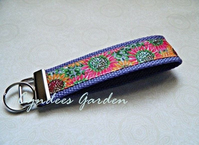 Sunflower Wristlet Key Chain Key Fob Key Holder Key Strap Key - Etsy